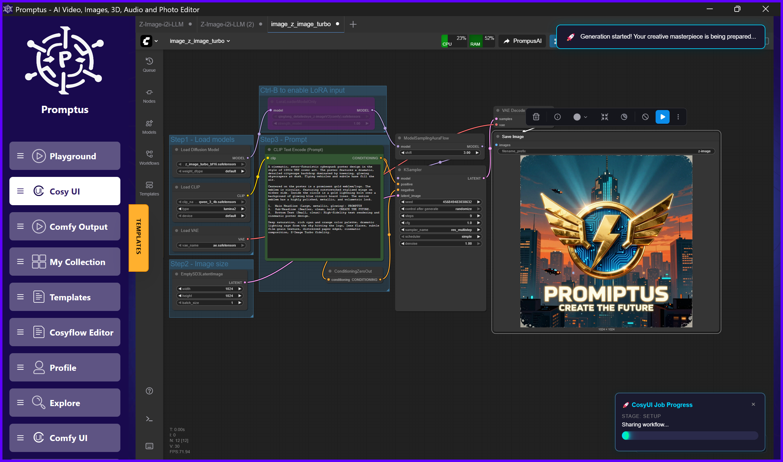 Exécuter Z-Image sur Promptus - Promptus